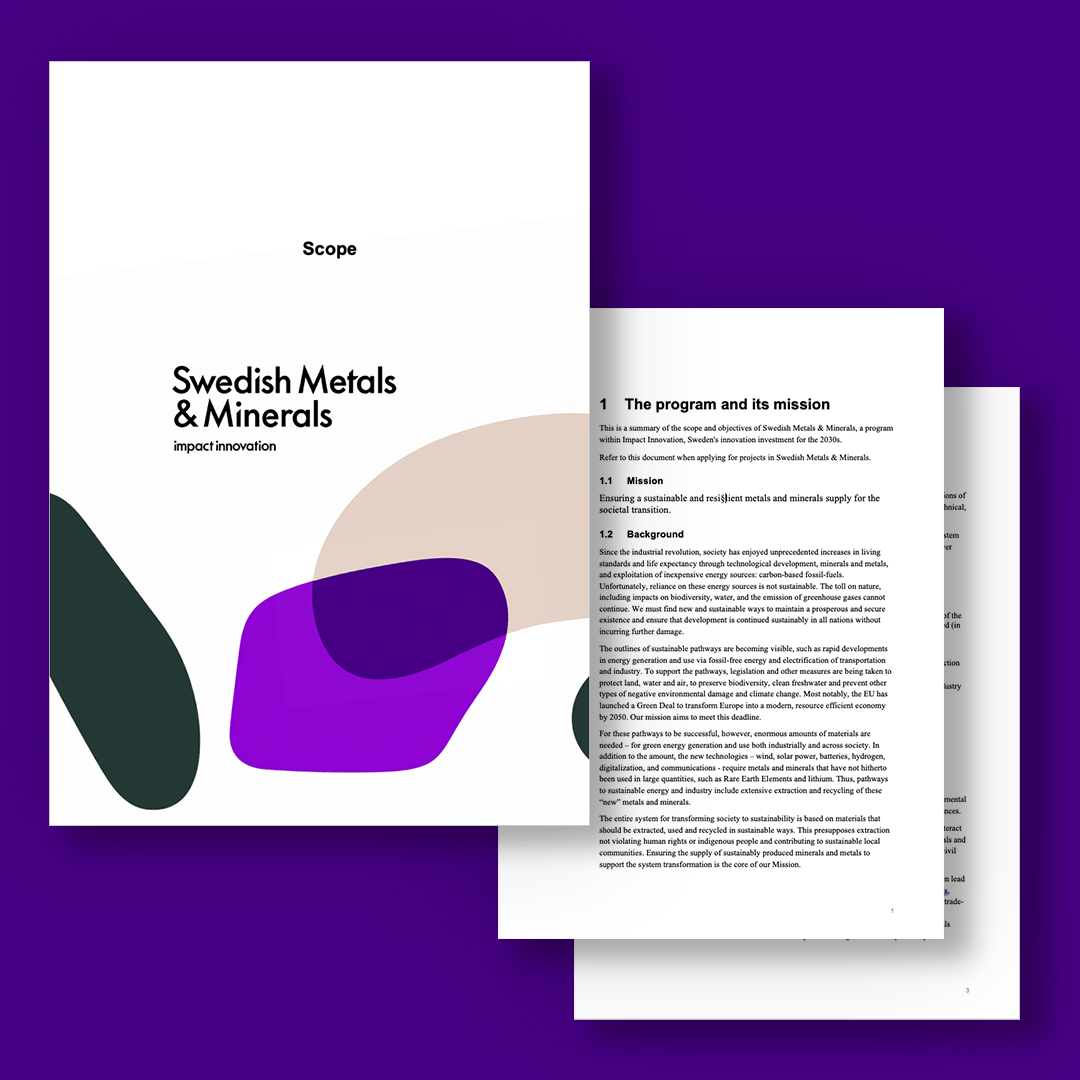 Calls for proposals within Swedish Metals & Minerals